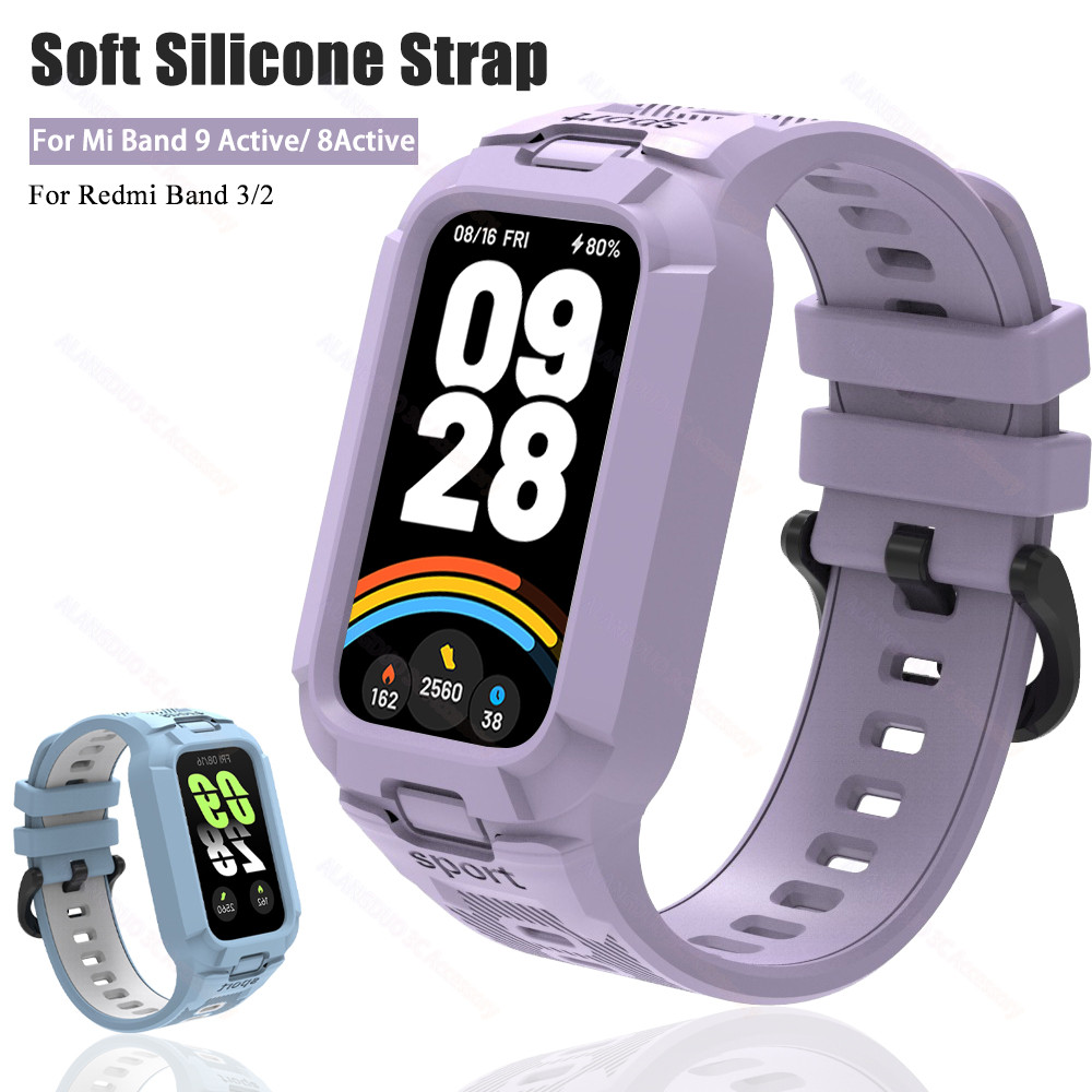 Silicone Strap For Xiaomi Mi Smart Band 9 8 Active Case Sports Band ...