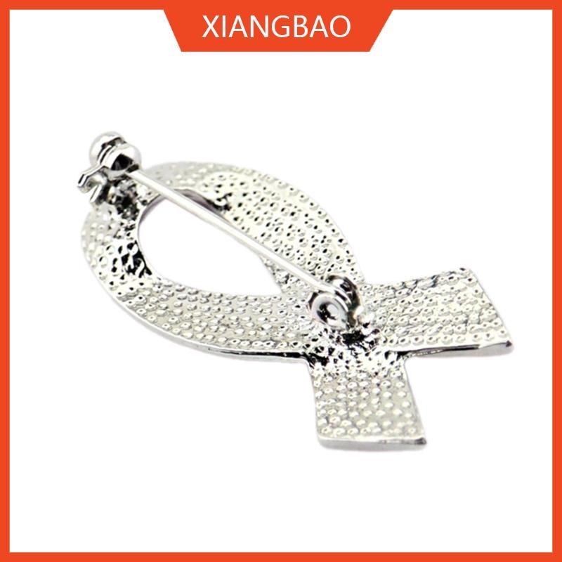 xiangbao Breast Cancers Awareness Lapel Pins Hope Crystal Ribbon Brooch ...