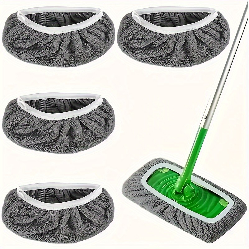 4Pcs Microfiber Cleaning Mop Pads - Reusable, Washable Replacement ...