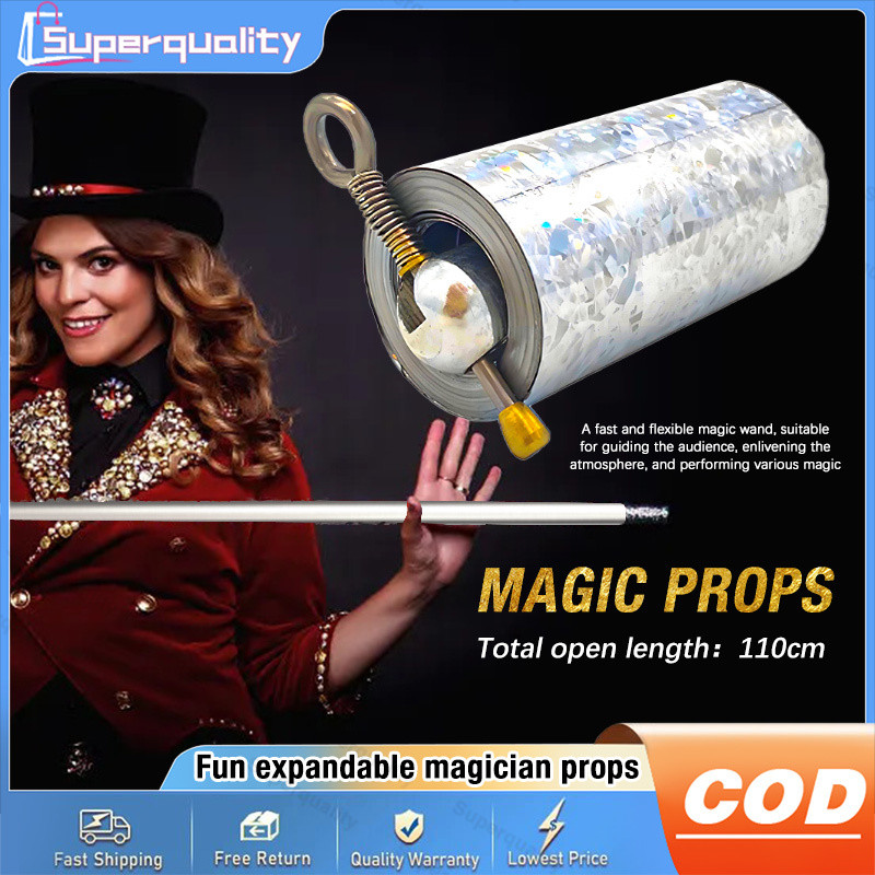 110cm Portable Steel Silver Retractable Sticks Scalable Magic Wand ...