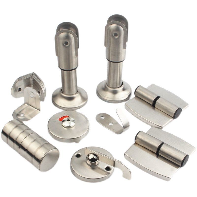 Public Toilet Partition Hardware Accessories Set Stainless Steel Public ...