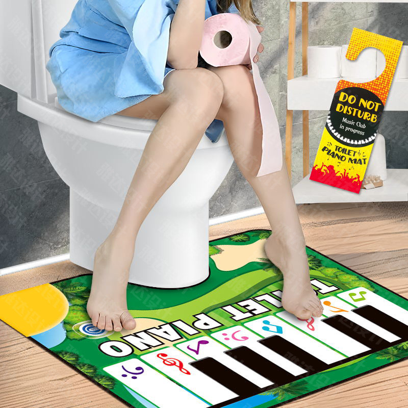 Toilet Piano Mat Novelty Potty Piano Sounding Carpet Bathroom Funny Toe ...