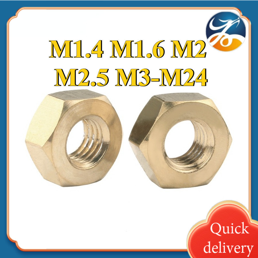 Brass Hex Nut for Bolts and Screws Hex Nut (Turnilyo) for Bolts M1.4/M1 ...