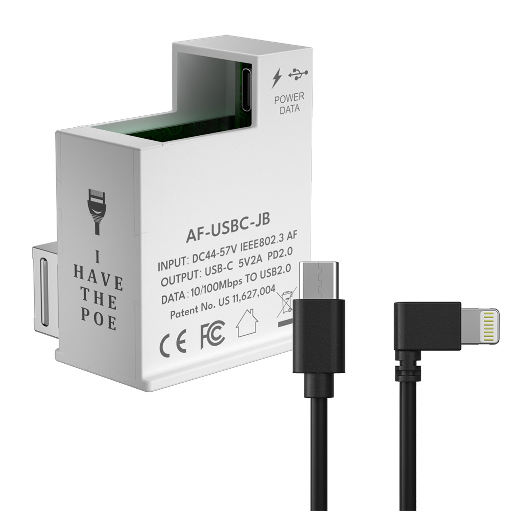 802.3af POE to USB-C Adapter 48V PoE Convert to 5V10W Type-C Deliver 10 ...