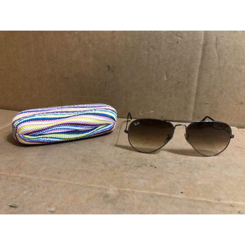 Ray-Ban Aviator Gunmetal Brown RB3025 004/51 58014 2N Used Sunglasses W ...