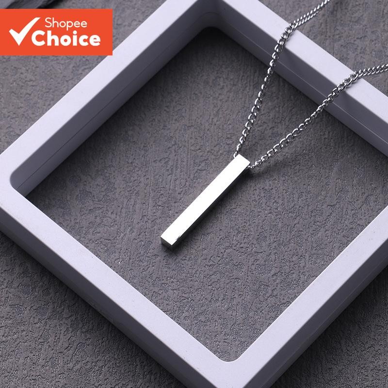 Trendy Stainless Steel Rectangle Pendant Necklace Unique Gift for ...