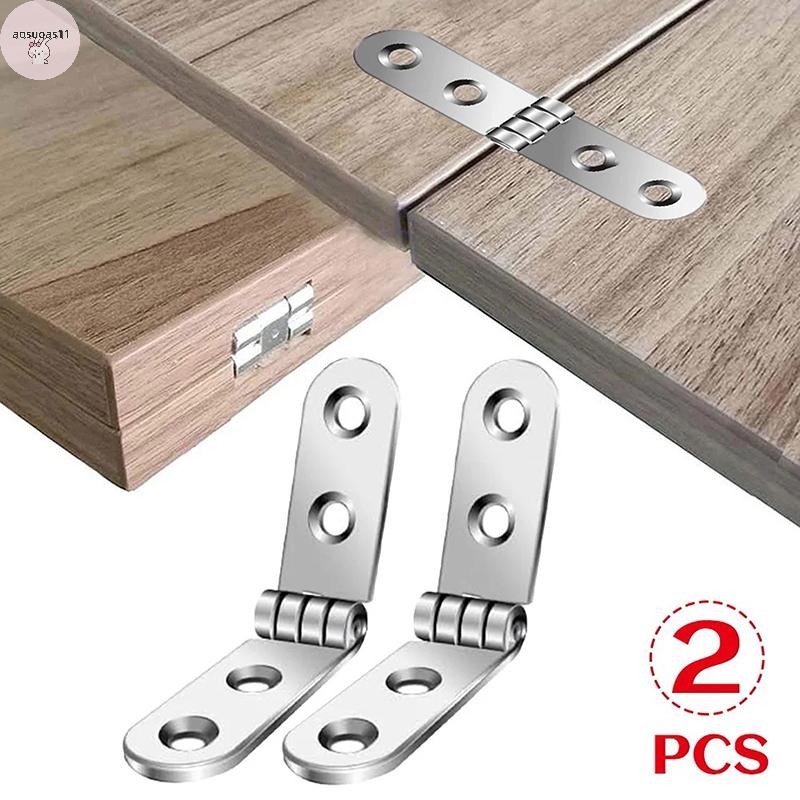 ao 2Pcs 180 Degree Foldable Rounded Corner Hinge Flap Screw-On Hinges ...