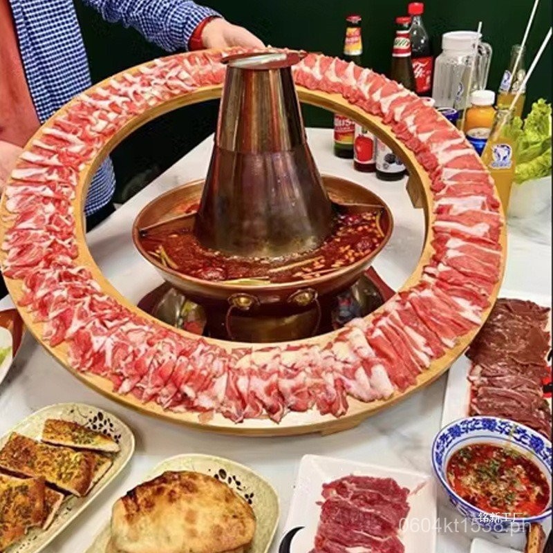 Creative Hot Pot Round Rotatable Plate for Lamb, Mutton, Bamboo Beef ...