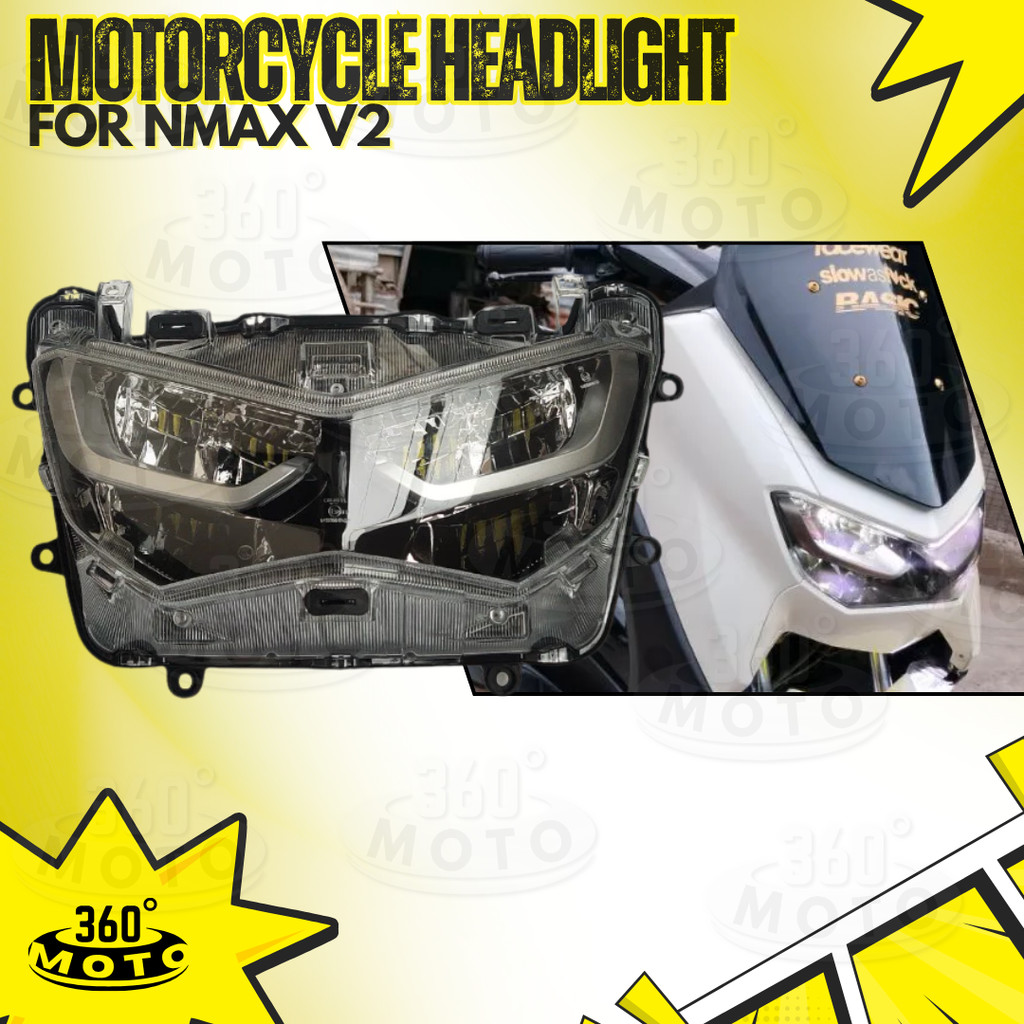 MOTO 360 YAMAHA NMAX V2 HEADLIGHT ASSEMBLY OEM (Plug and Play) | Shopee ...