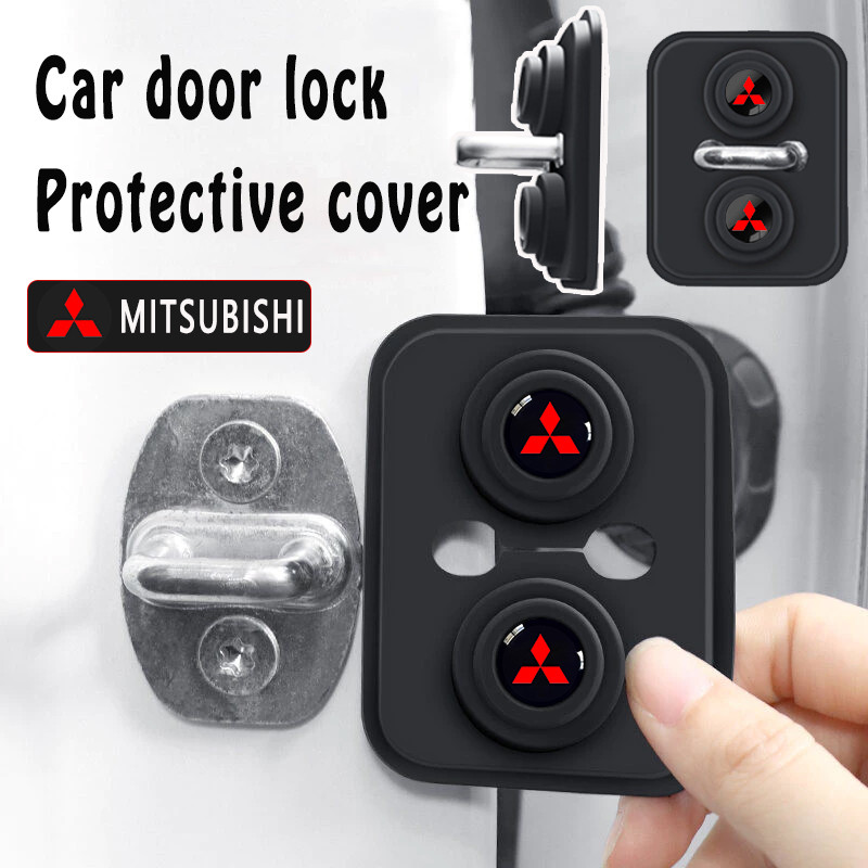Mitsubishi Car Silicone Door Lock Shock Absorber Cover Car Lock ...