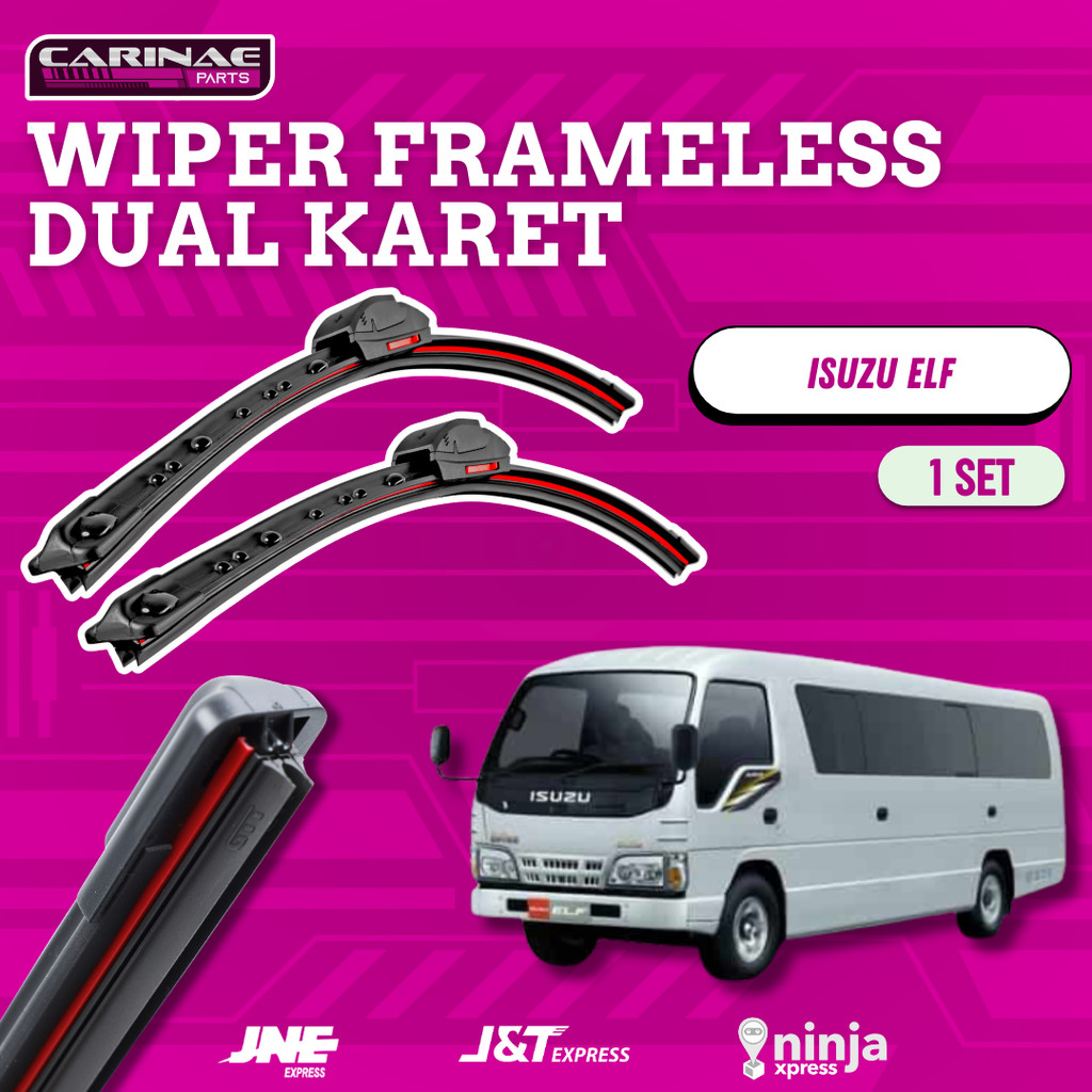 Isuzu Elf Car Wiper Frameless Model 2 Pair of Dual Blade Rubber ...