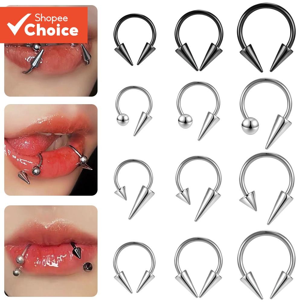 1 PC 16G 8/10/12mm Cone Septum Piercing Stainless Steel Horseshoe Nose ...