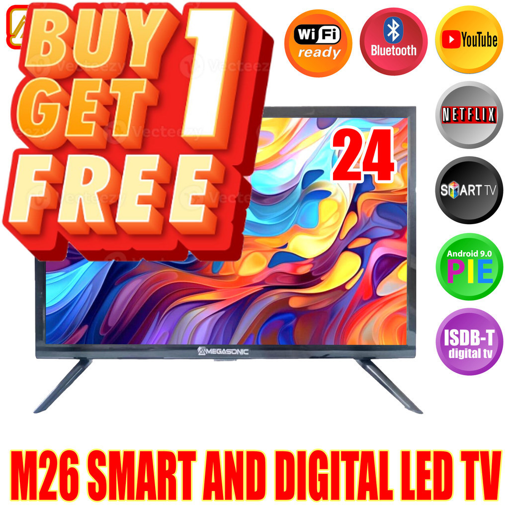 MEGASONIC SMART TV DIGITAL ISDB-T WITH BLUETOOTH LED TV M26 SMART WITH ...