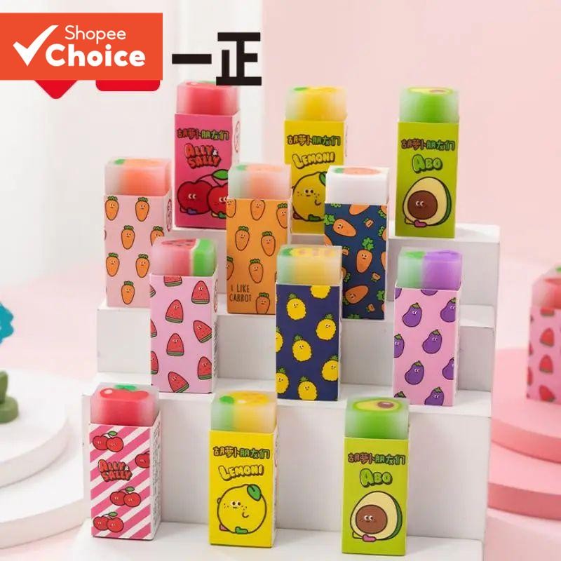 3pcs/set Cartoon Colored Planet Sakura Sandwich Eraser Kawaii Tricolor ...