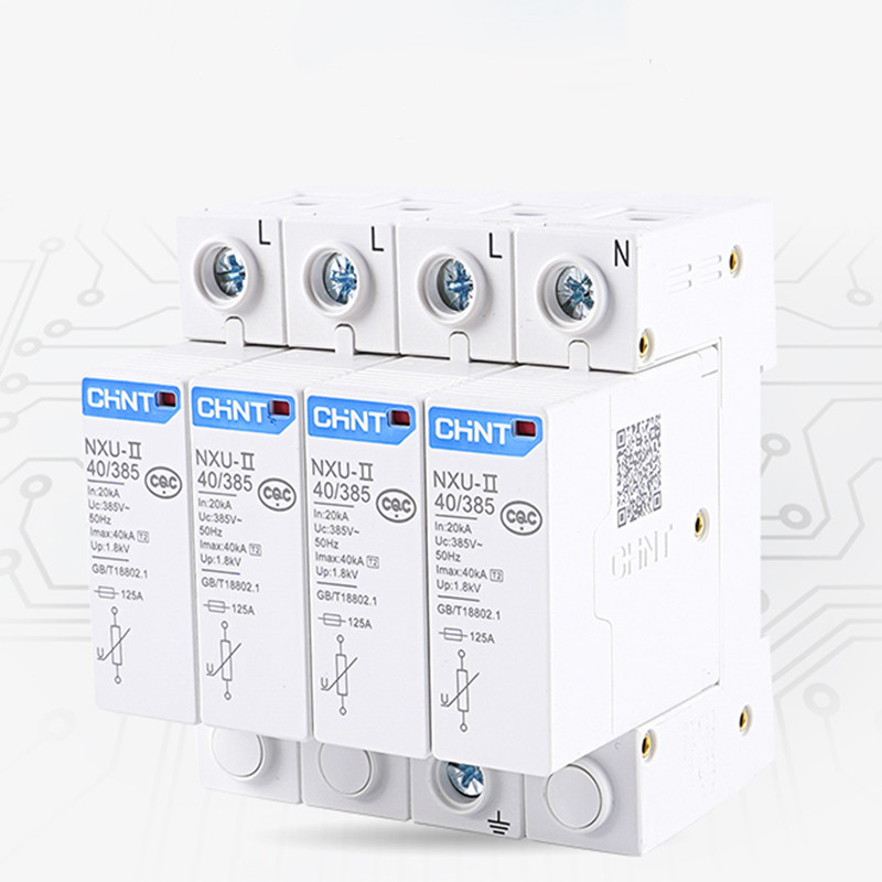 NXU lightning Surge Protector 4P 40KA Power Surge Arrester Household ...