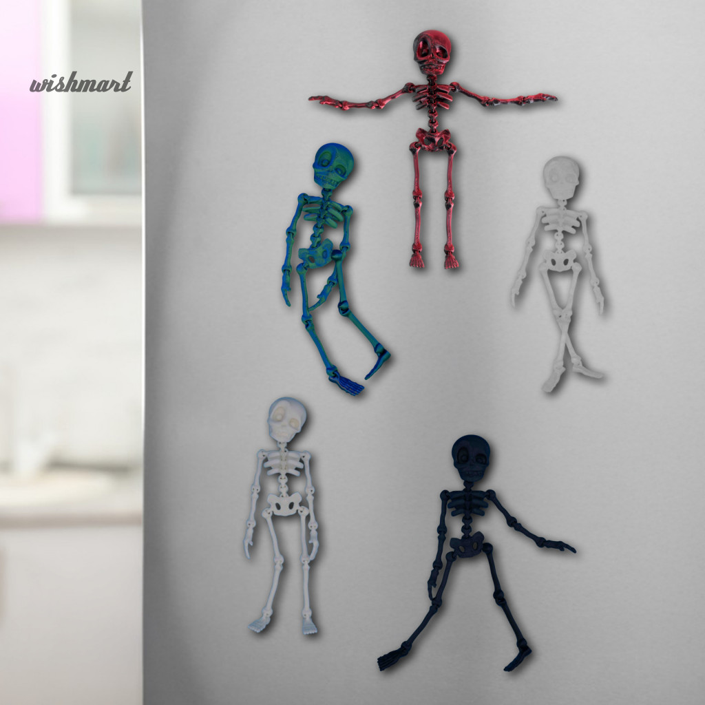 [WM] Cute Goth Skeleton Magnet Poseable Skeleton Magnet Spooky 3d ...
