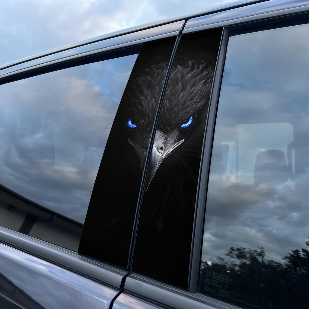 2 Pieces Falcon Car Stickers - Self-Adhesive B-Pillar Protection Decals ...