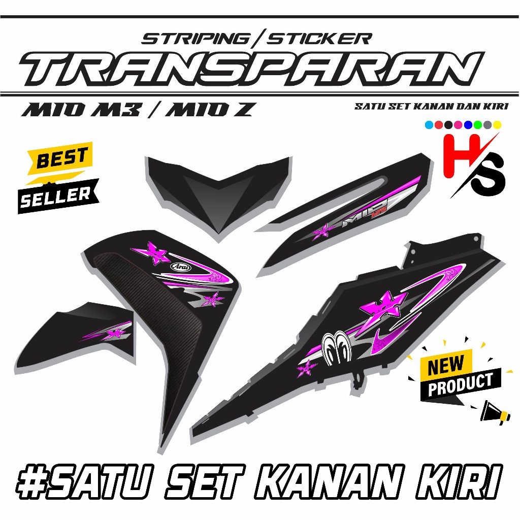 TRANSPARENT STICKER STRIPING VARIATIONS YAMAHA MIO M3 LATEST DESIGN ...