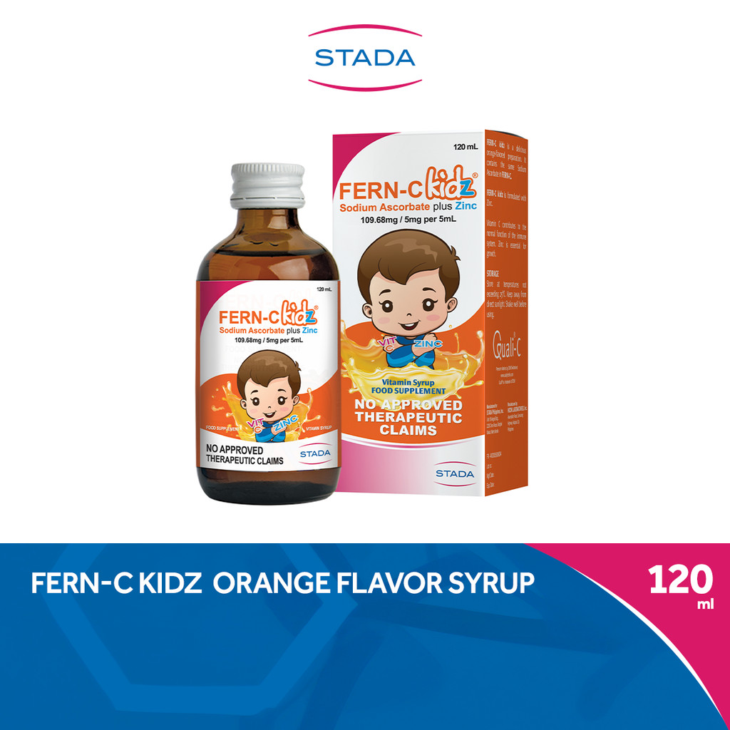 Fern-C Kidz 120ml Orange Flavor Syrup - Non-Acidic Tummy-friendly ...