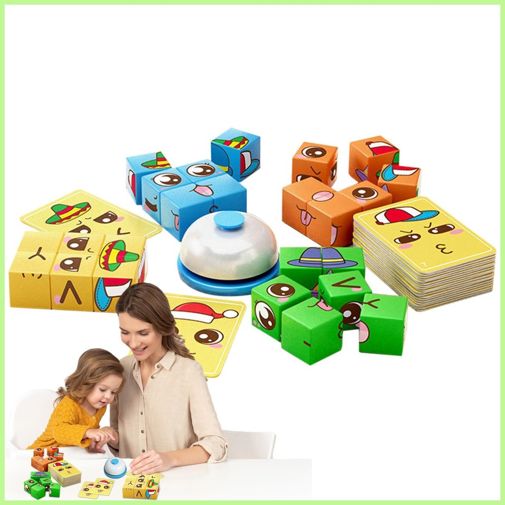 Changing Face Cube Building Blocks Face Changing Puzzle Game Pattern ...