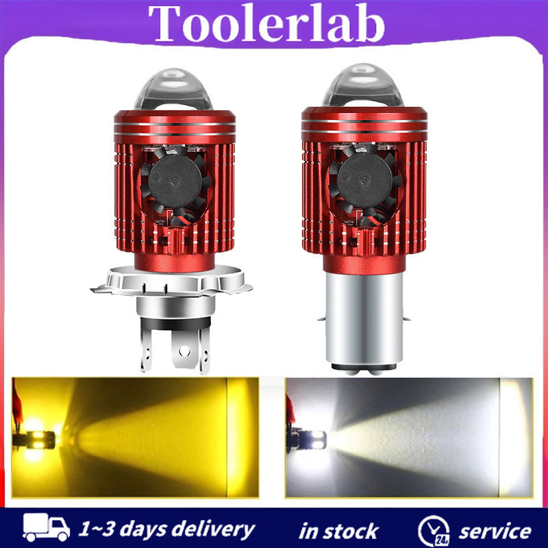 Motorcycle Headlight Bulb Super Bright With Cooling Fan H4 BA20D LED ...