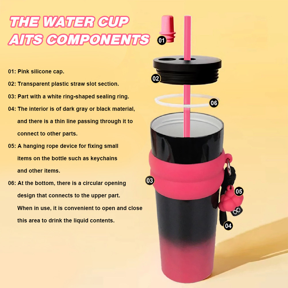 700ml Gradient Color Space Cup 304 Stainless Steel Inner Insulated ...