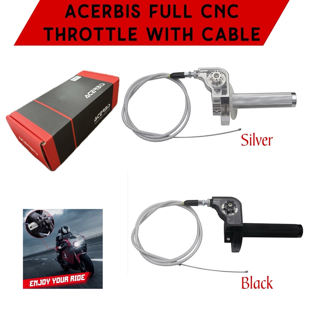 CNC ACERBIS Aluminum Adjustable Motorcycle Throttle Grips Settle Quick ...