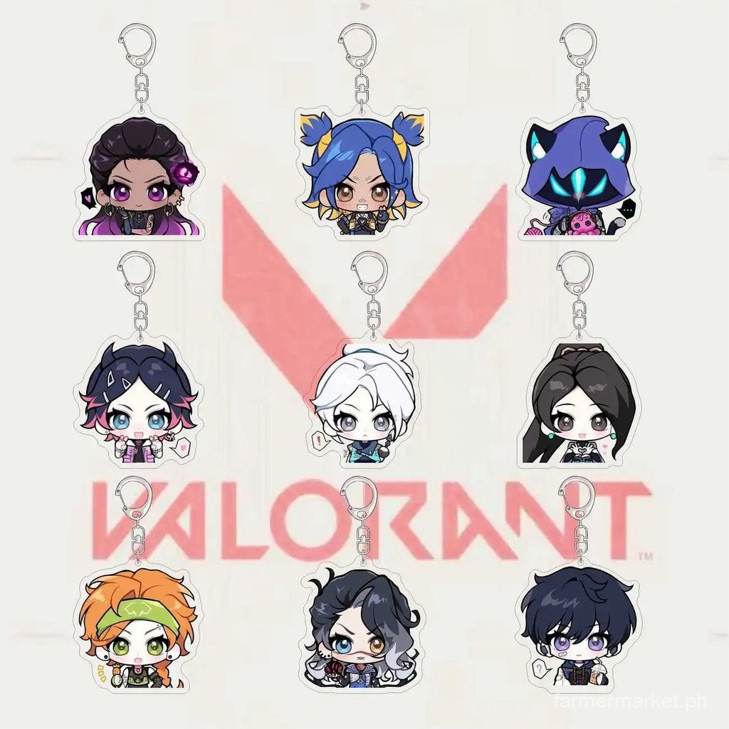 Valorant Acrylic Keychain Reyna Neon Evening Butterfly Sage Cartoon ...