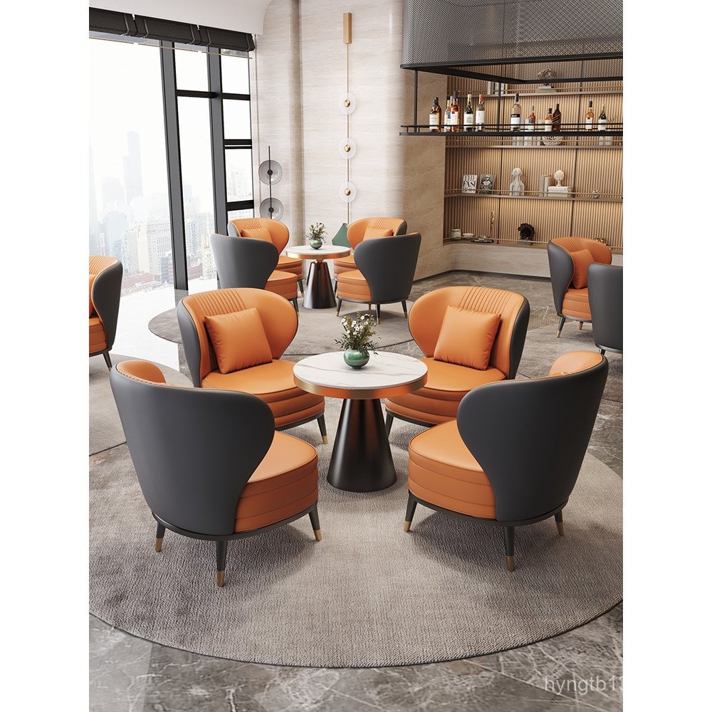 Luxury Hotel Lobby Single Sofa Chair Rest Area Reception Booth Sales ...