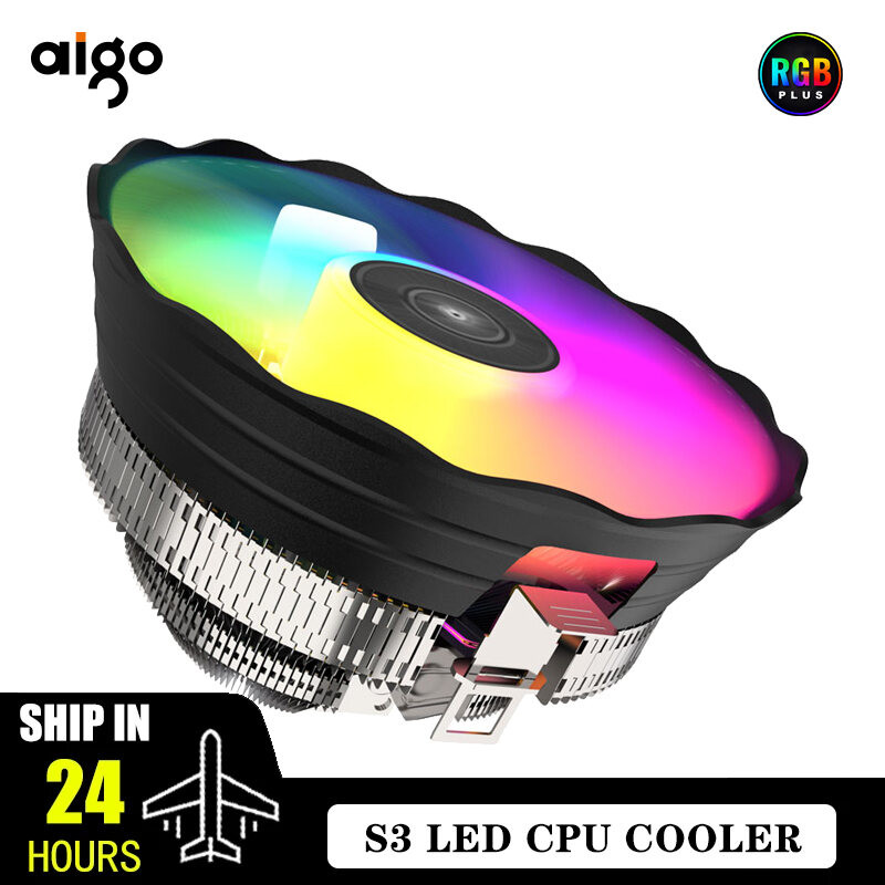 ж-Aigo S3 CPU Cooling Processor Air Cooler Fan RGB PWM Hielera Intel ...