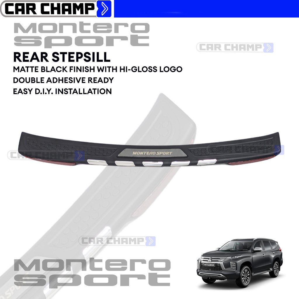 Mitsubishi Montero 2016 to 2019 OEM Rear Stepsill Black Chrome w ...