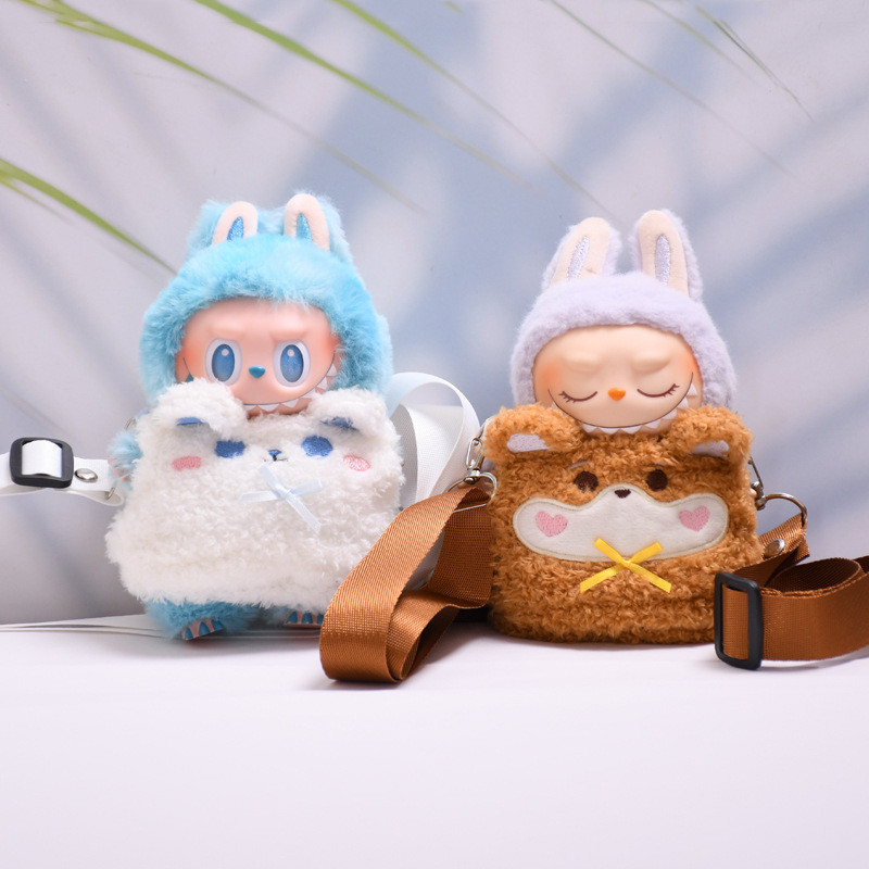15cm 17cm Labubu Clothes Animal Bear Crossbody Bag For labubu V1 V2 V3 ...