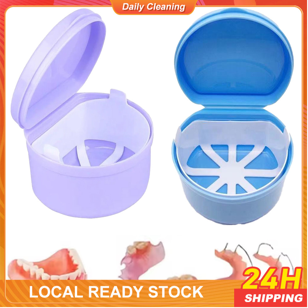 Denture Case Denture Cup with Strainer Denture Bath Box False Teeth ...