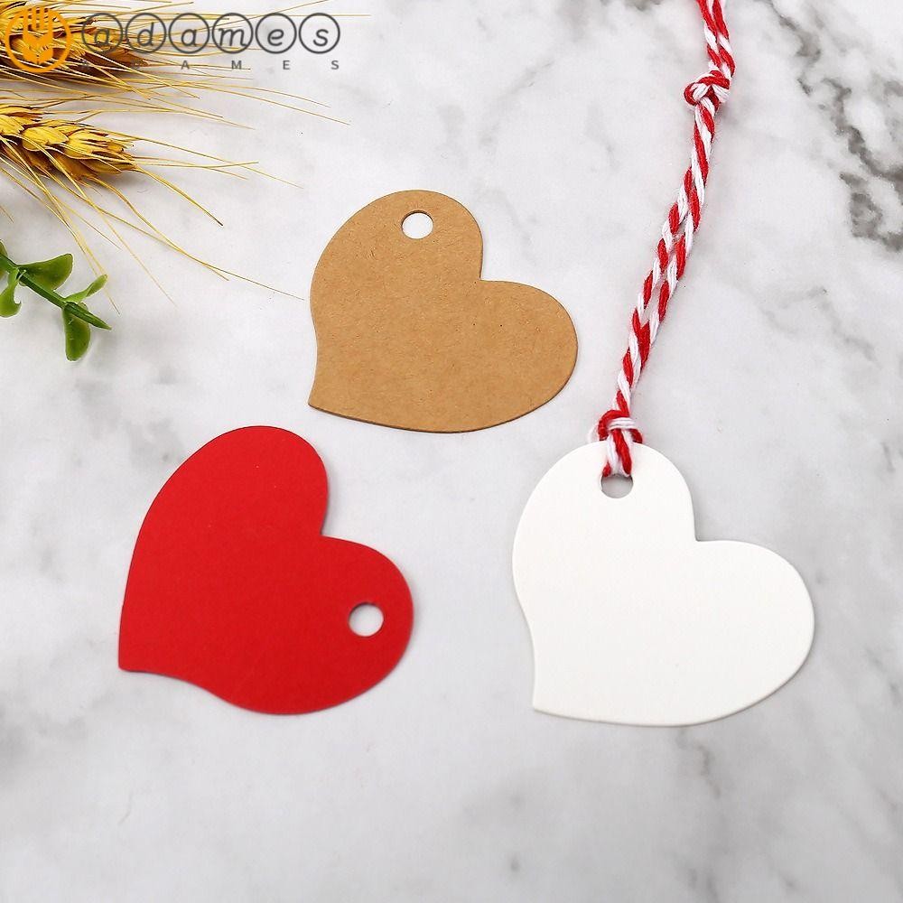 ADAMES 100pcs Heart Shaped Paper Tags, Kraft Paper DIY Party Gift Tags ...