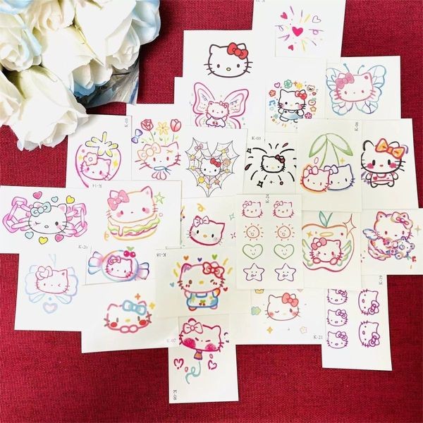 25PCS Cute Cartoon kitty Cat Tattoo Sticker | Shopee Philippines
