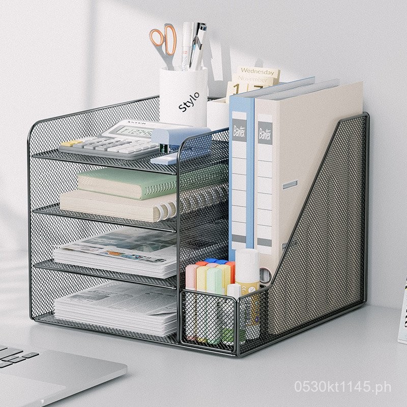 File Rack Office Desk Organizer Office Folder Storage Rack Bookend Rack ...