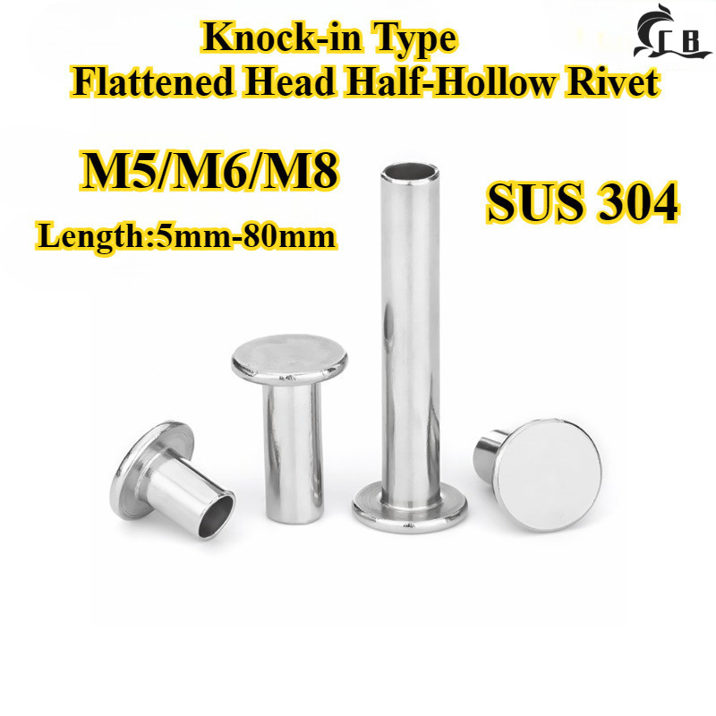 [CB-MD] 304 Stainless Steel, GB875 Knock-in Type, Flattened Head Half ...