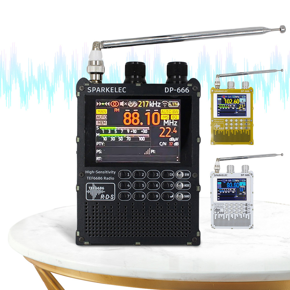 DP-666 TEF6686 High Sensitivity Full Band FM AM Short Wave Radio with LCD Display Battery ...