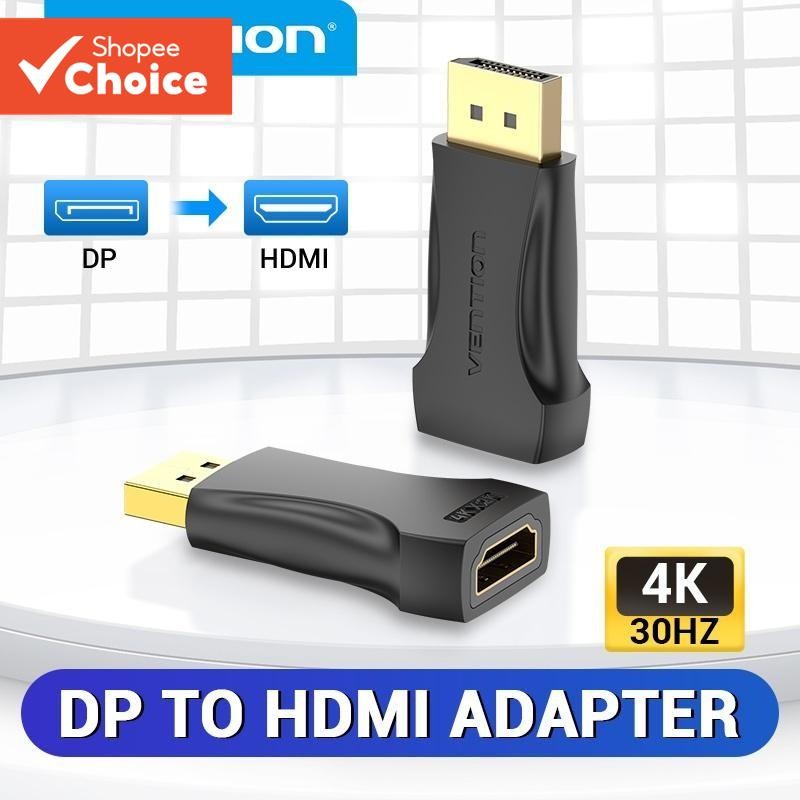 [Shopee Choice] Vention DP Male To HDMI Female Adapter Gold Plated ...