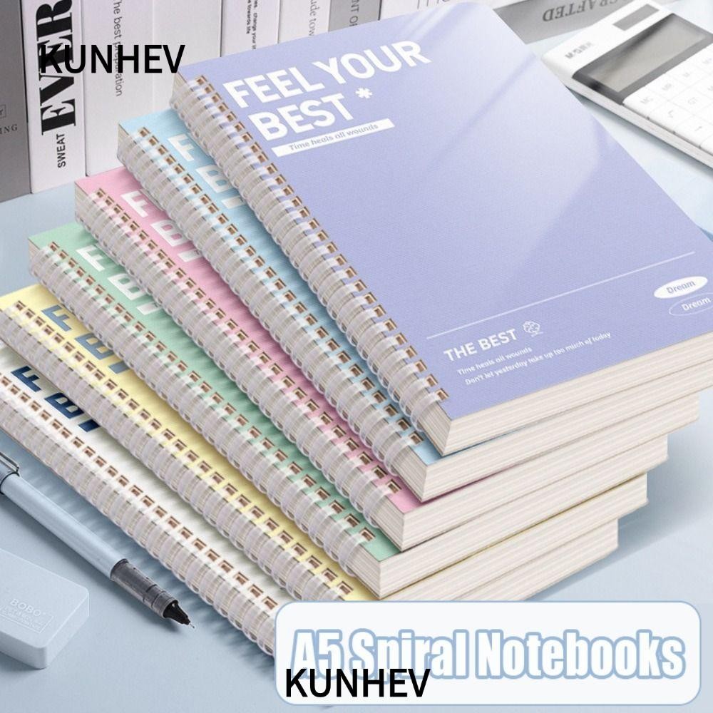 KUNHEV 60Sheets/Book Spiral Notebooks, Perforated Pages A5 Notepad ...