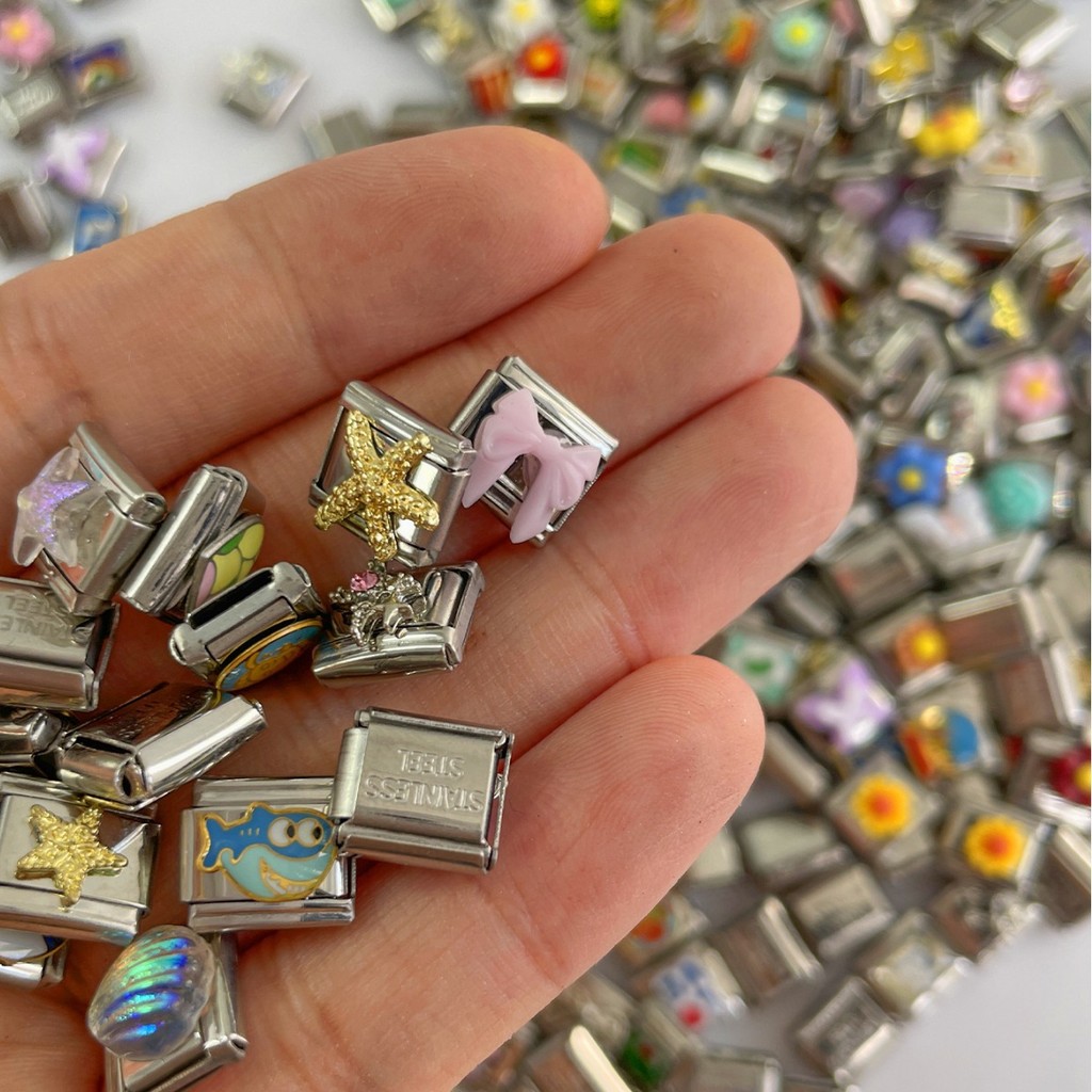Random 10pcs/30pcs/50pcs Italian Charm Bracelet P Accessories Random ...