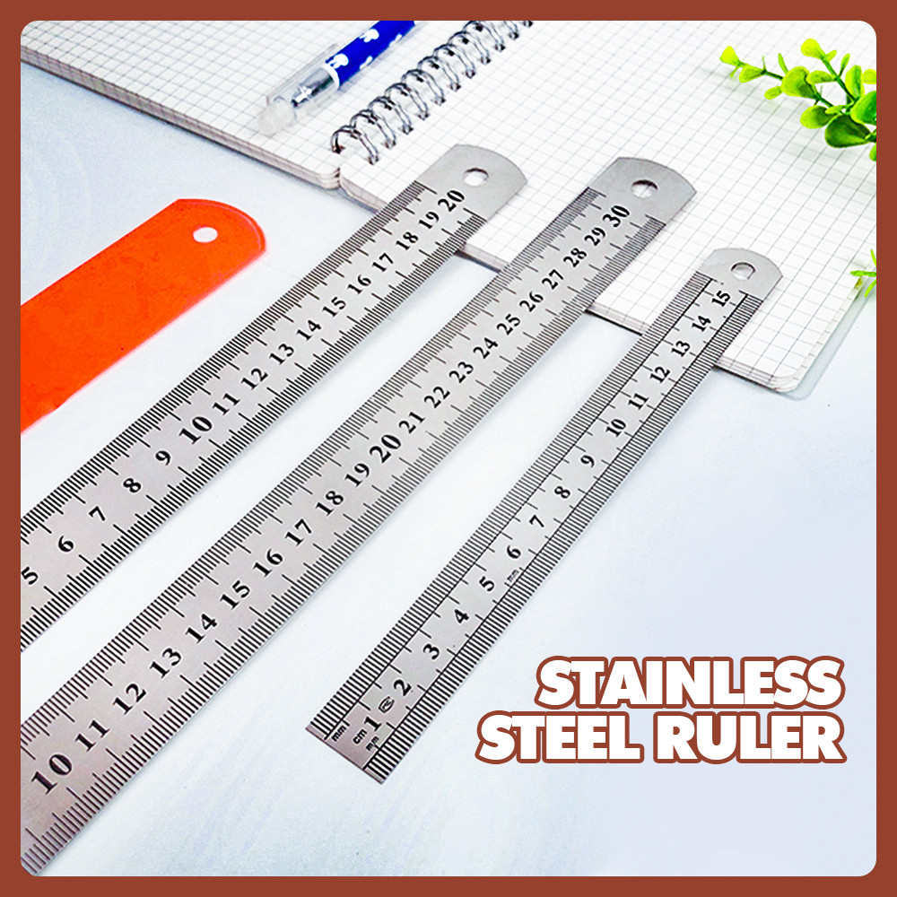 30cm Scale Measuring Stainless Steel Ruler Metal Aluminum Geometry ...
