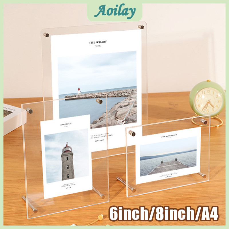 6/8Inch A4 Tabletop Acrylic Photo Frame Transparent Certificate ...