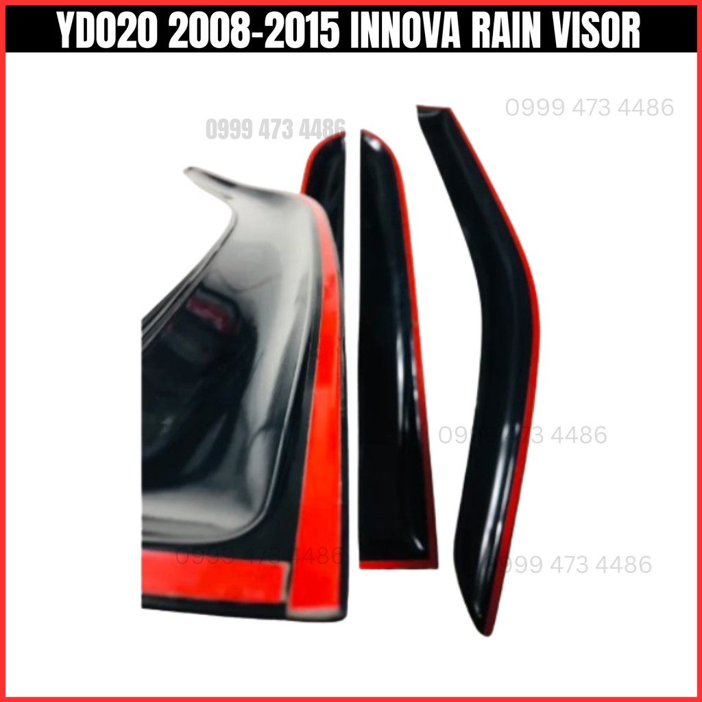 YD020 TOYOTA INNOVA 2008-2015 RAIN VISOR - Gloss Black - Thailand Made ...