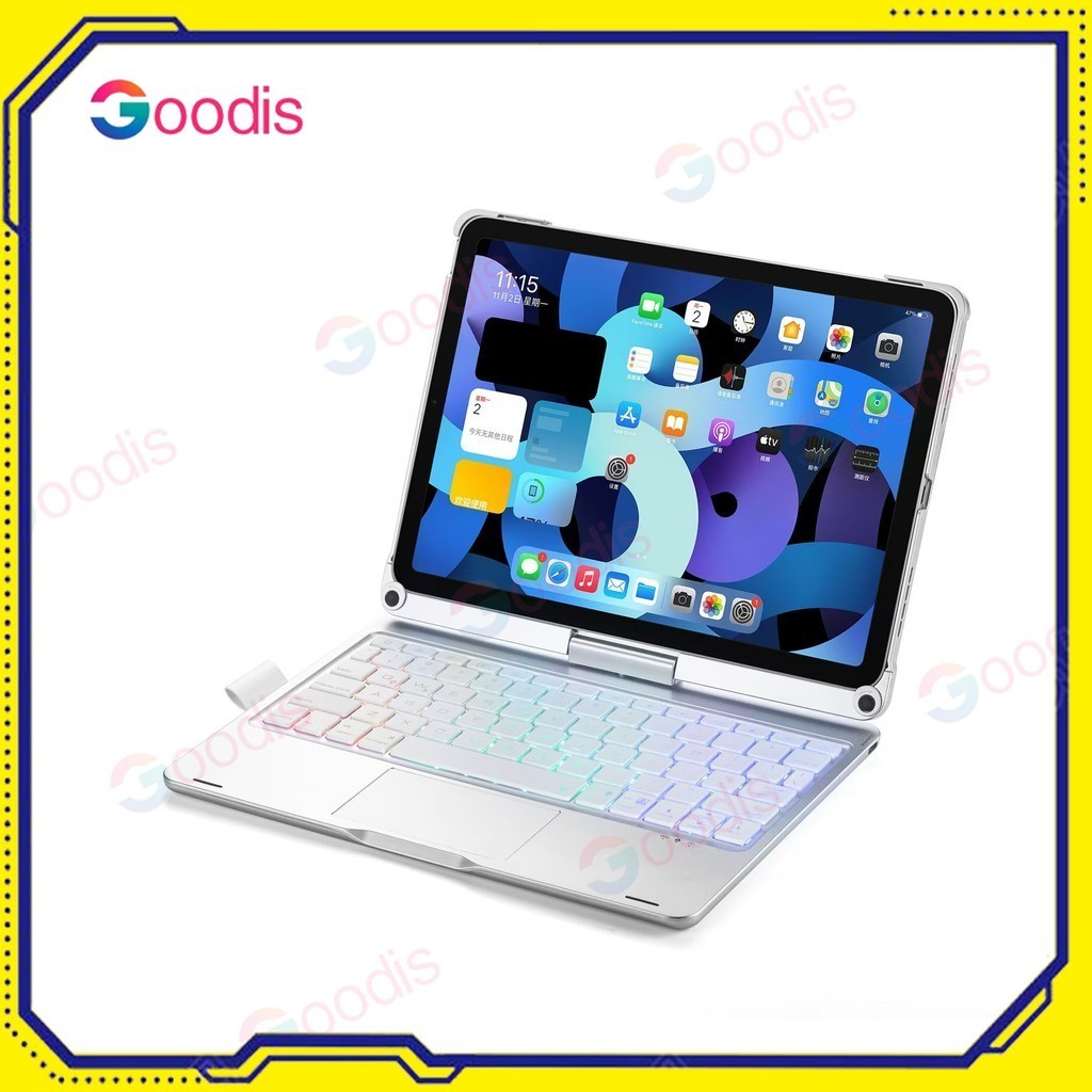 IPad Keyboard Case 360° Rotation & Backlit for Air 4 5 6 Air 7 M3 11th ...
