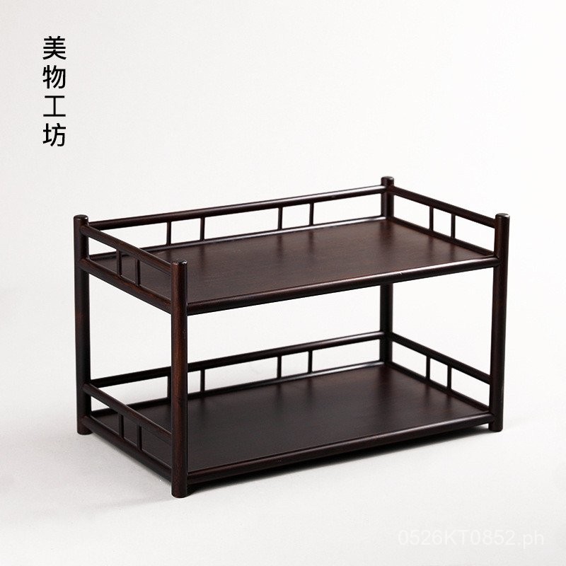 Double-Layer Storage Rack for Desktop, Purple Clay Teapot, Double-Layer ...