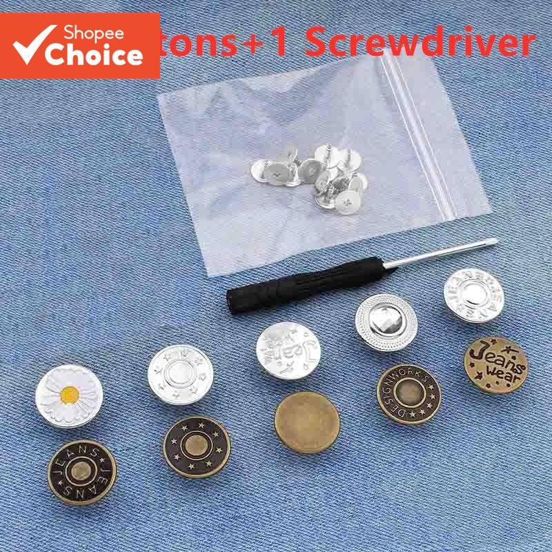 20pcs No-Sew Jeans Button Kit - Punch-Free Waist Tightener, Adjustable ...