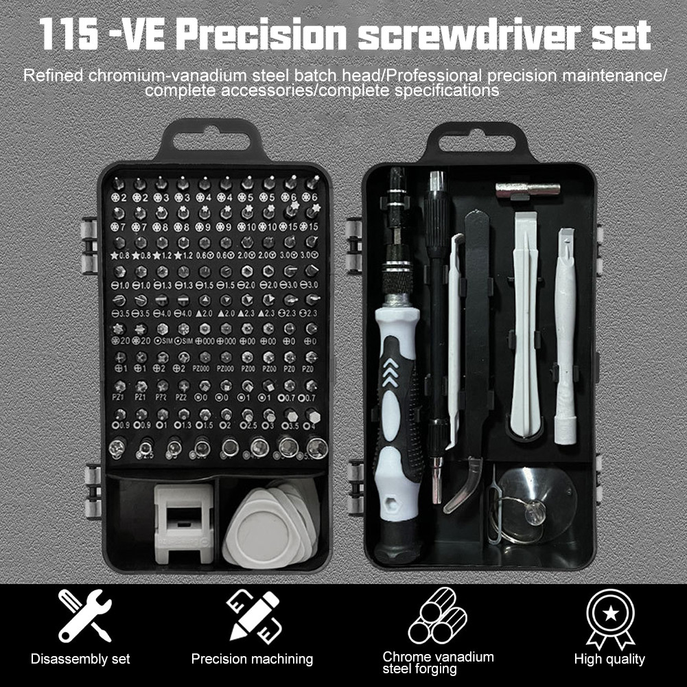 115pcs Accessories Watch Professional Magnetic Bit Precision Screwdriver Set Repair Tool ...