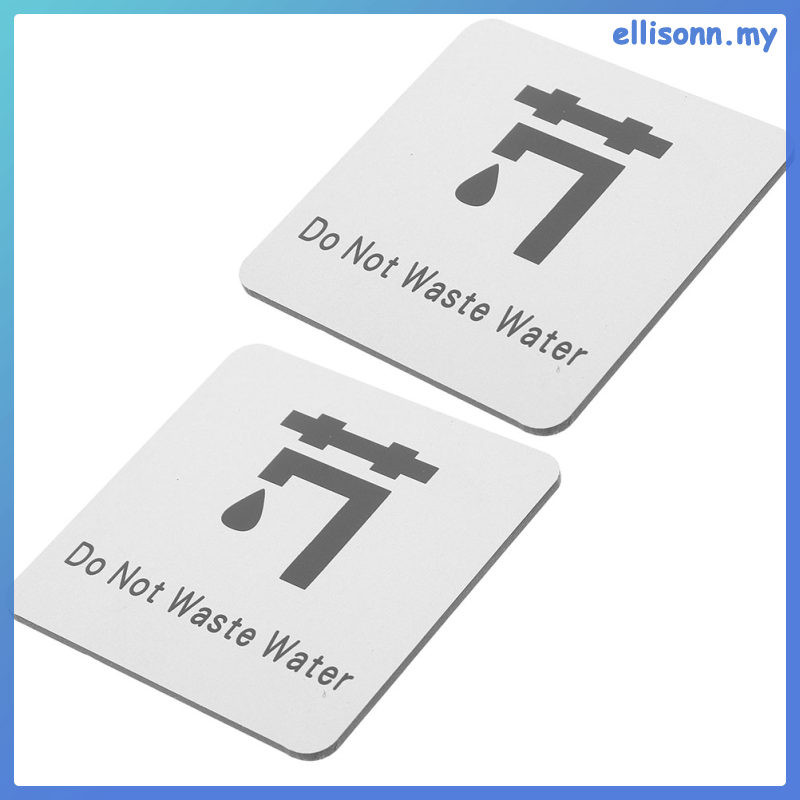 2pcs Aluminum Save Water Warning Sign Self Adhesive Do Not Waste Water ...