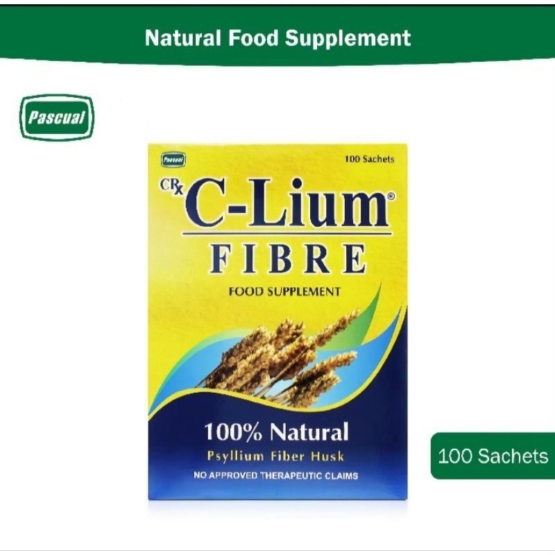 C-Lium Fibre Food Supplement 100% Natural Fiber Husk Powder 100 sachets ...